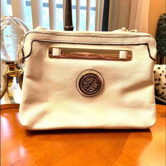 Bags | Cream Color Shouldercrossbody Bag Wgoldtone Trim | Poshmark